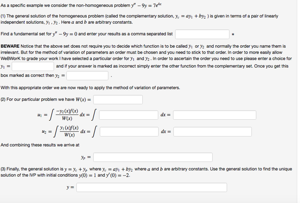 Solved As a specific example we consider the non-homogeneous | Chegg.com