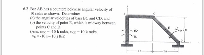 Solved Bar AB has a counterclockwise angular velocity of 10 | Chegg.com