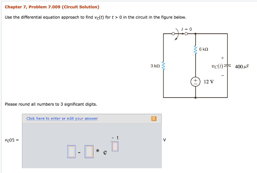 Solved Chapter 7, Problem 7.009 (Circuit Solution) Use the | Chegg.com