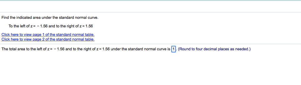 Solved Find the indicated area under the standard normal | Chegg.com