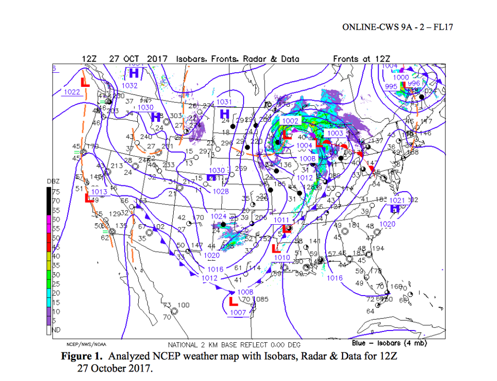 ONLINE-CWS 9A -2 - FL17 12Z 27 OCT 2017 Isobars, | Chegg.com