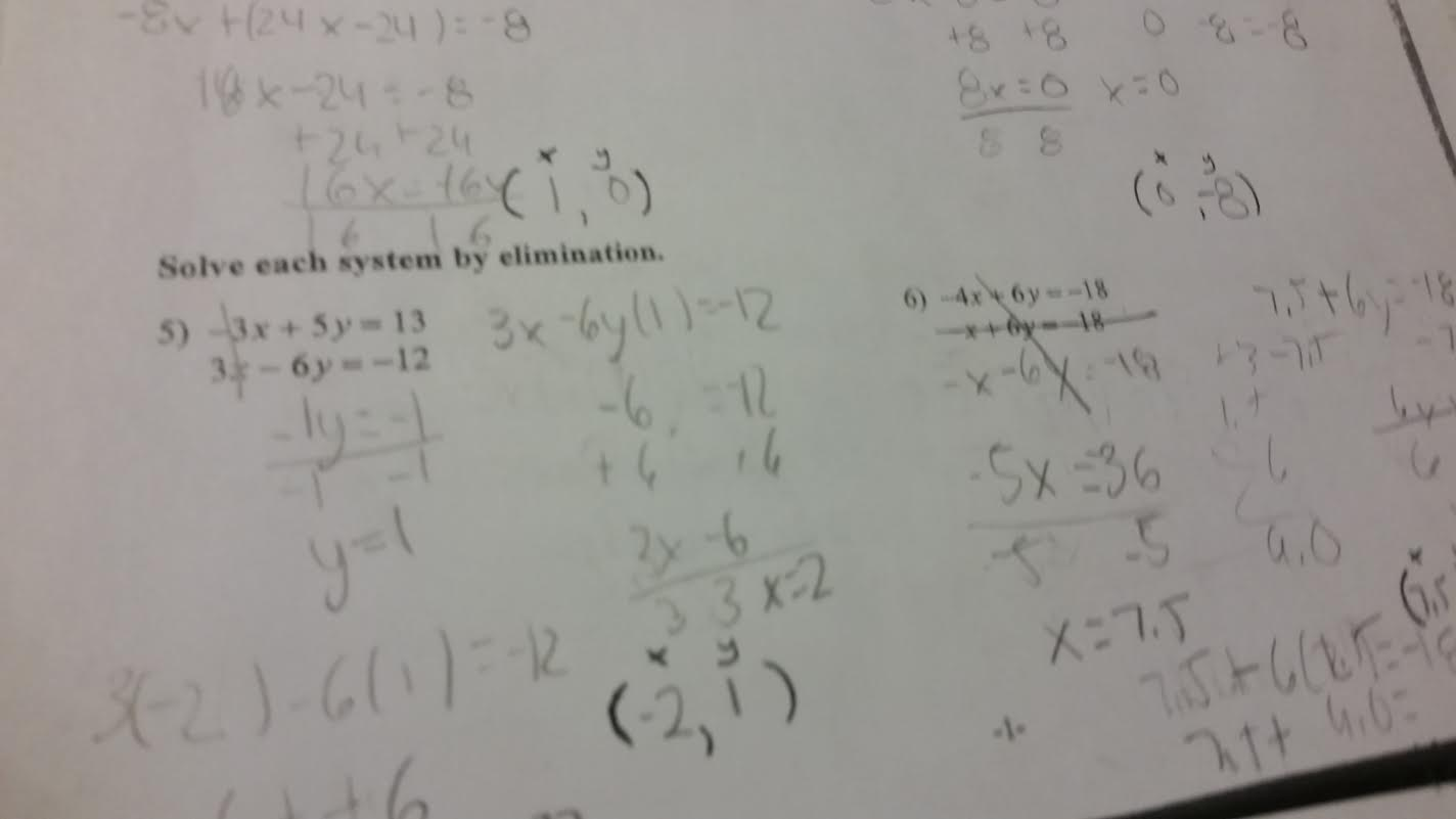 Solved Solve each system by elimination. 5) -3x + 5y = 13 3x | Chegg.com