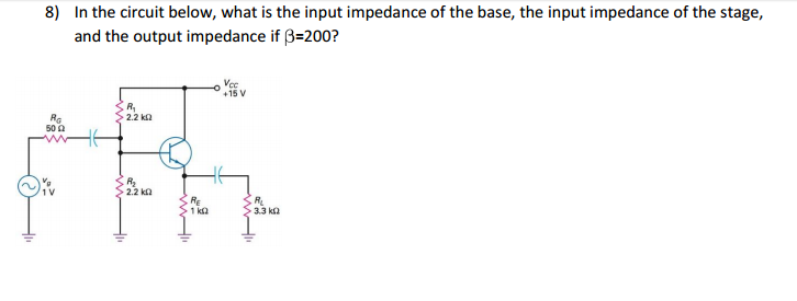 Solved In the circuit below, what is the input impedance of | Chegg.com