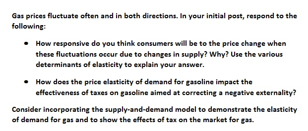 Solved Gas prices fluctuate often and in both directions. In | Chegg.com