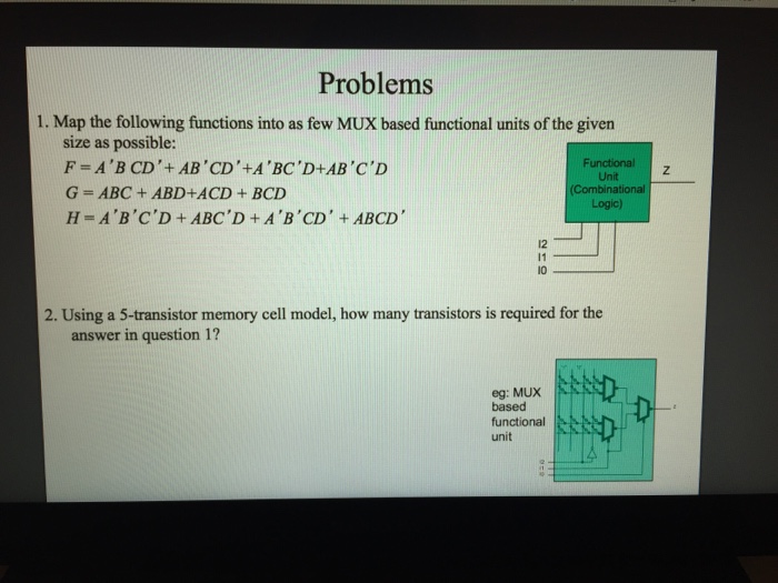 Solved Map the following functions into as few MUX based | Chegg.com
