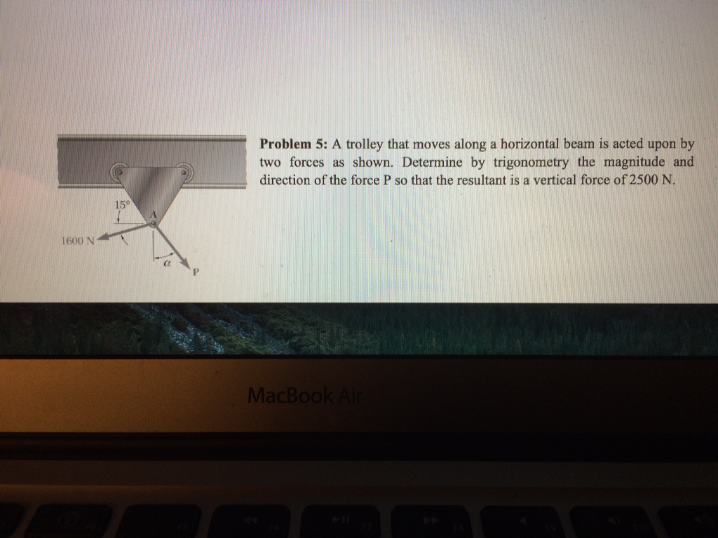 Solved A trolley that moves along a horizontal beam is | Chegg.com