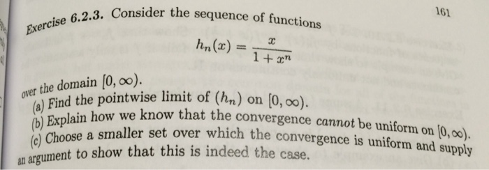 Solved Consider the sequence of functions h_n(x) = x/1 + x^n | Chegg.com