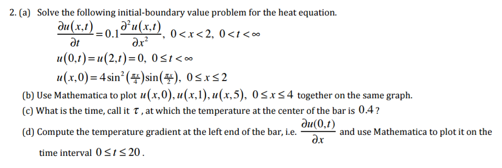 Solved (a) Solve the following initial-boundary value | Chegg.com
