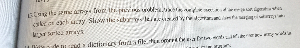 Solved Using the same arrays from the previous problem, | Chegg.com