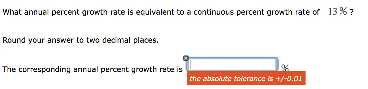 Solved What annual percent growth rate is equivalent to a | Chegg.com