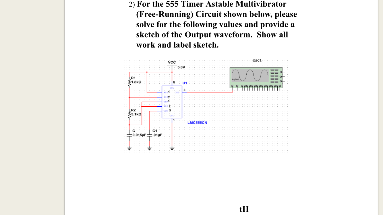 Solved Timer Monostable Multivibrator (One-Shot) Circuit, | Chegg.com