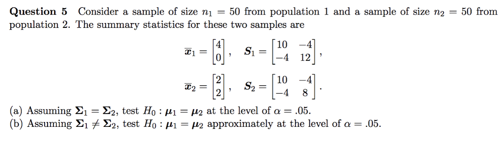 Solved Question 5 Consider a sample of size n 50 from | Chegg.com