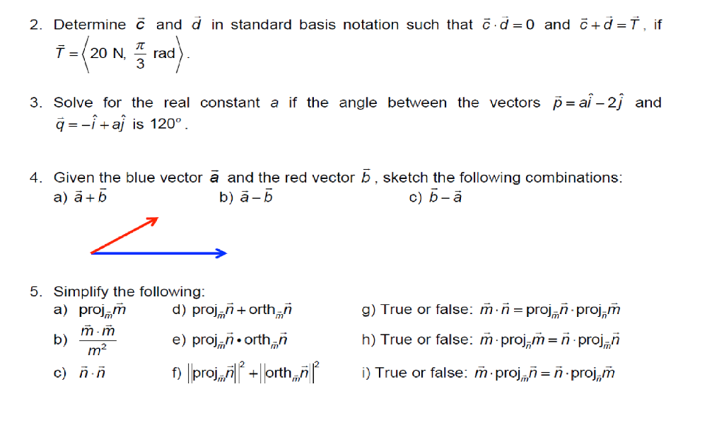 Solved Determine C Vector And D Vector In Standard Basis