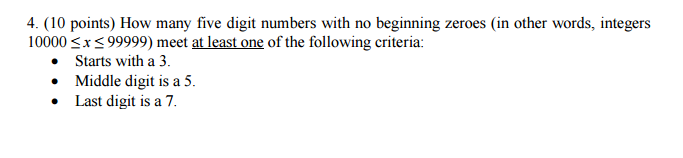 Solved How many five digit numbers with no beginning zeroes | Chegg.com