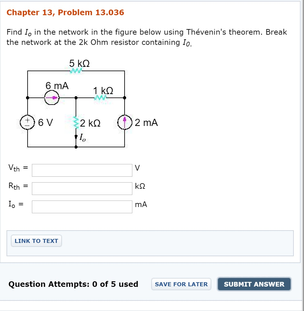 Solved Chapter 13, Problem 13.036 Find Io in the network in | Chegg.com