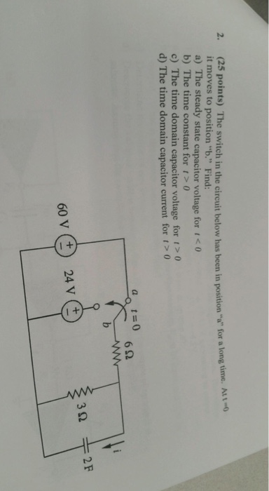 Solved The switch in the circuit below has been in position | Chegg.com