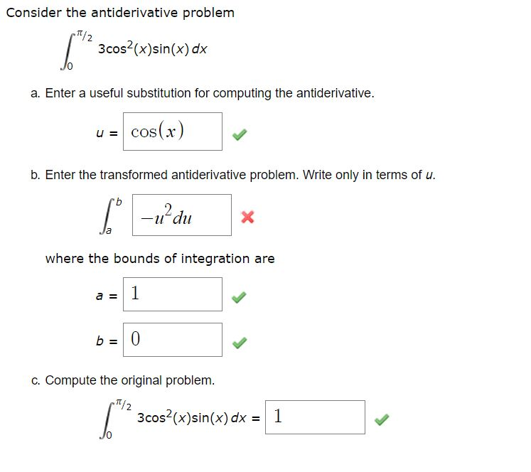 Solved Consider The Antiderivative Problem 2 3cos X Sin X
