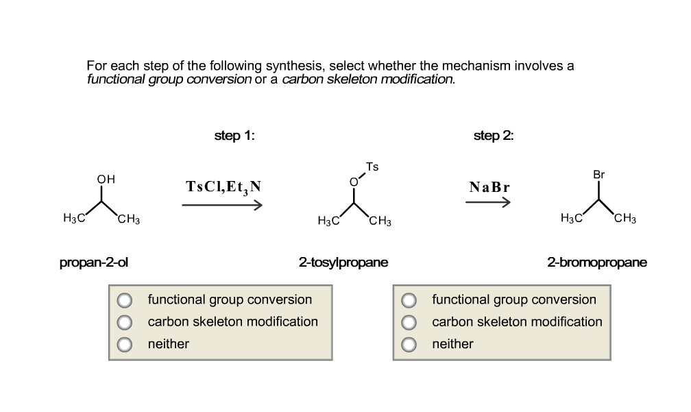 Solved For each step of the following synthesis, select | Chegg.com
