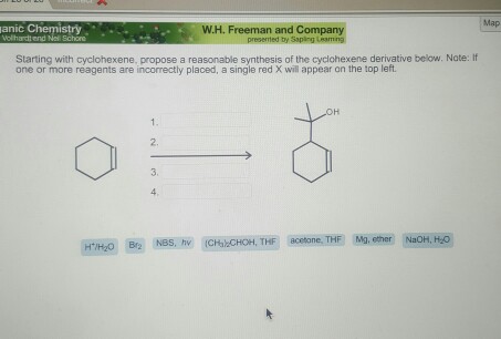 Solved Starting with cyclohexene propose a reasonable | Chegg.com