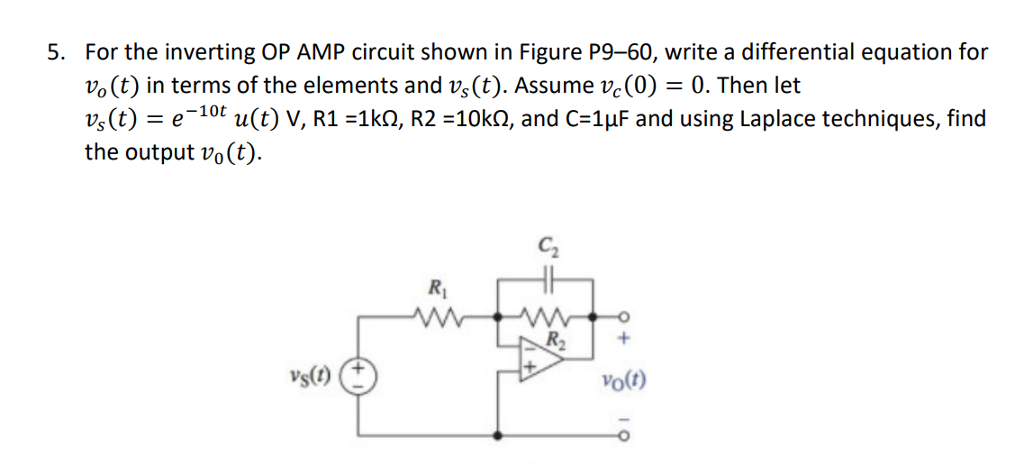 Solved For the inverting OP AMP circuit shown in Figure | Chegg.com