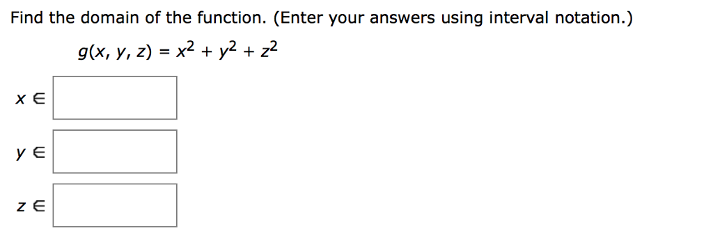 Solved Find the domain of the function. (Enter your answers | Chegg.com