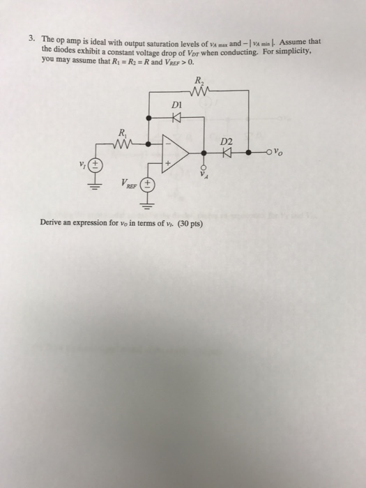 Solved The op amp is ideal with output saturation levels of | Chegg.com
