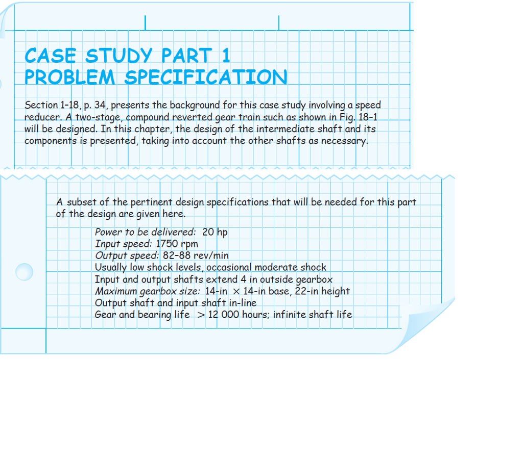 Solved For the case study problem, design the input shaft, | Chegg.com