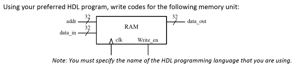 Using Your Preferred Hdl Program Write Codes For The 