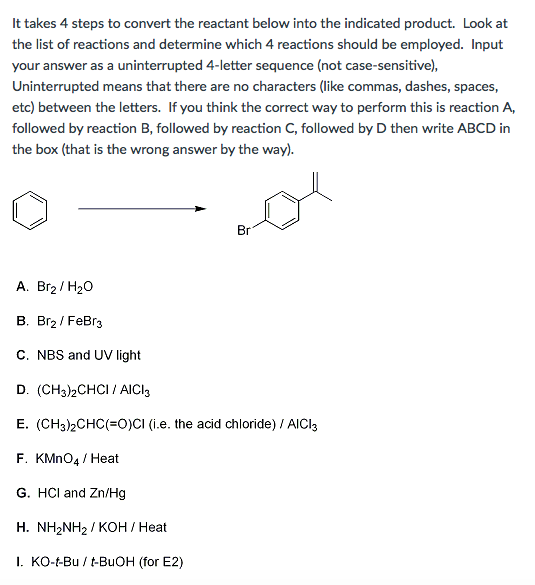 Solved It takes 4 steps to convert the reactant below into | Chegg.com