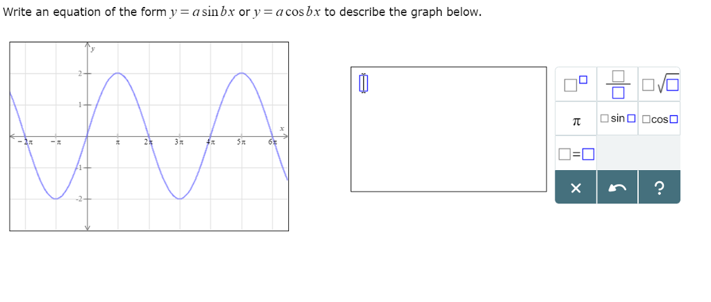Solved write an equation of the form y-asnbx ory= a cos bx | Chegg.com