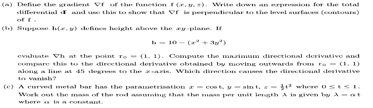 Define the gradient f of the function f (x, y, z) . | Chegg.com