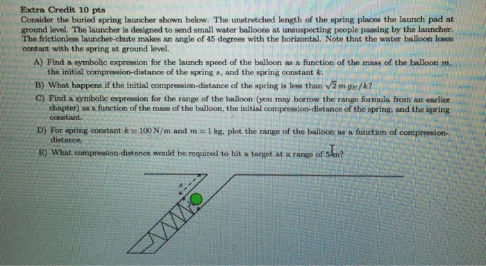 Solved Consider the buried spring launcher shown below. The | Chegg.com
