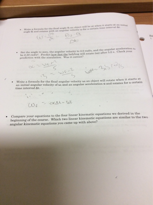 Solved Write a formula for the final angular velocity | Chegg.com