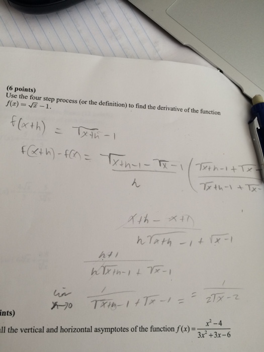 Solved Use the four step process (or the definition) to find | Chegg.com