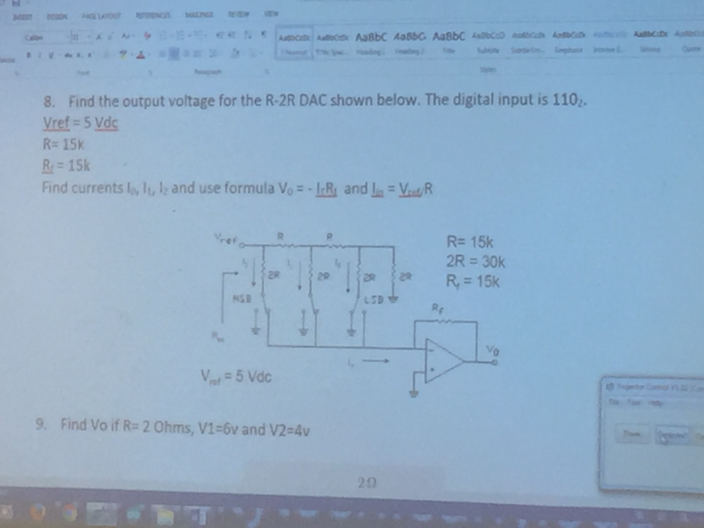 Solved Find the output voltage for the R-2R DAC shown below. | Chegg.com