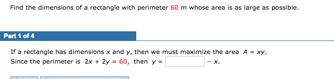 Solved Find the dimensions of a rectangle with perimeter 60 | Chegg.com
