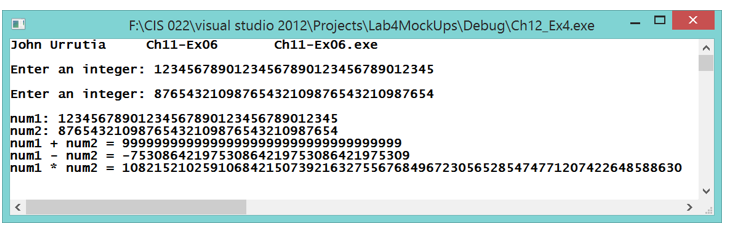 Solved CH. 12 PE. 4 LARGE INTEGERS HEADER FILE void | Chegg.com