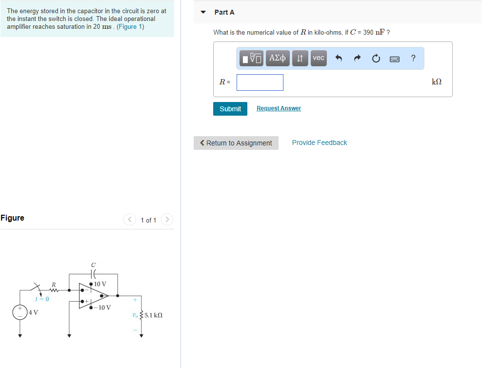 Solved The energy stored in the capacitor in the circuit is | Chegg.com