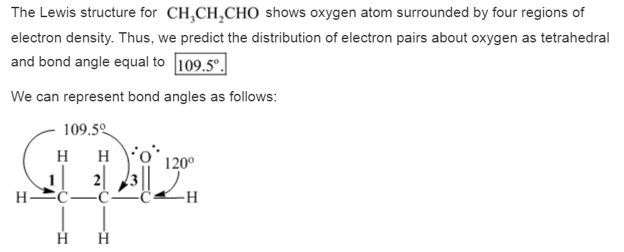 Solved The Lewis structure for CH,CH,CHO shows oxygen atom | Chegg.com