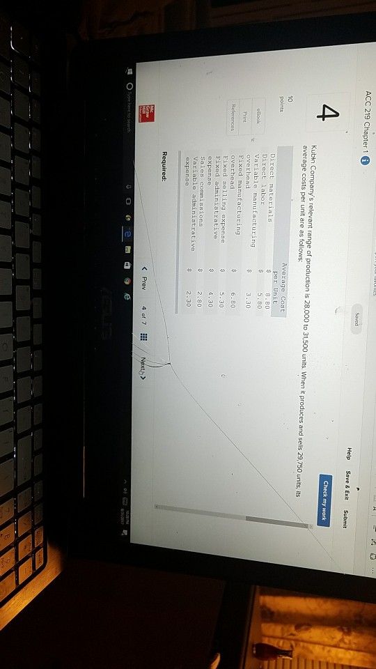 Solved ACC 219 Chapter 1 Help Save & Exit Submit Check my | Chegg.com