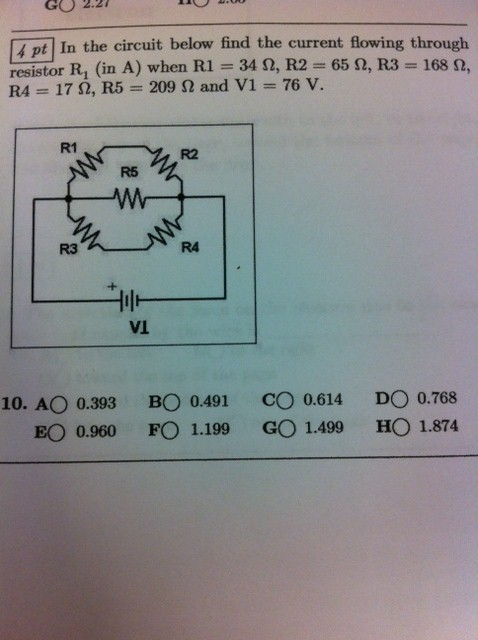 Solved In the circuit below find the current flowing through | Chegg.com