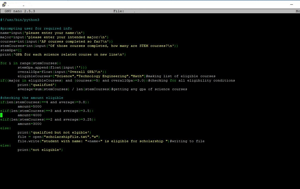 Solved Python Question. Please what is the proper | Chegg.com