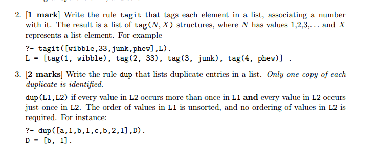 Solved Write the rule tagit that tags each element in a | Chegg.com