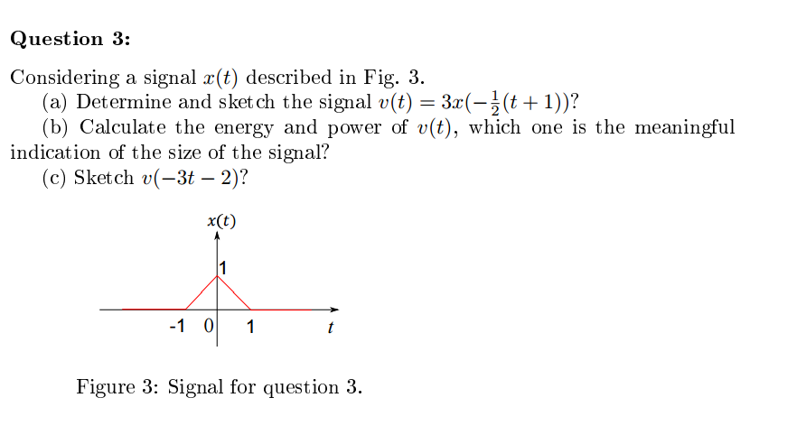 Solved Considering a signal x(t) described in Fig. 3. | Chegg.com