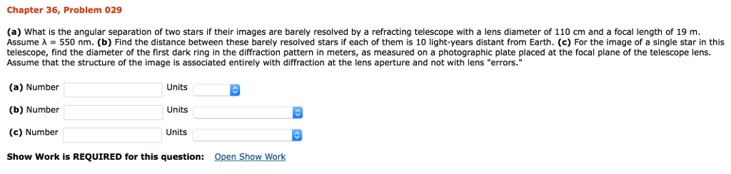Solved Chapter 36, Problem 029 (a) What is the angular | Chegg.com