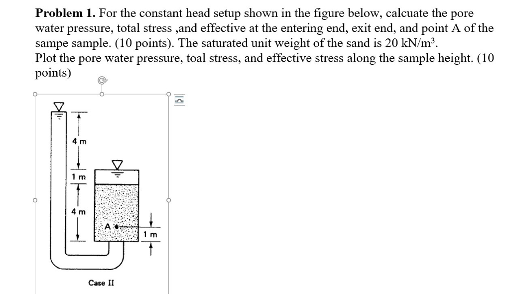 Solved Problem 1. For the constant head setup shown in the | Chegg.com