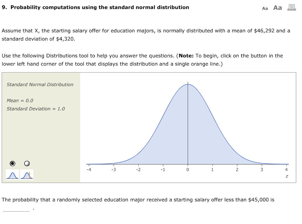 Solved 9. Probability computations using the standard normal | Chegg.com