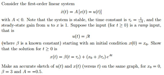 Solved Consider The First Order Linear System With A