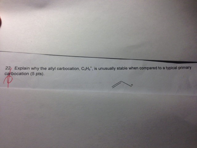 Solved Explain why the allyl carbocation, C3H5+, is | Chegg.com