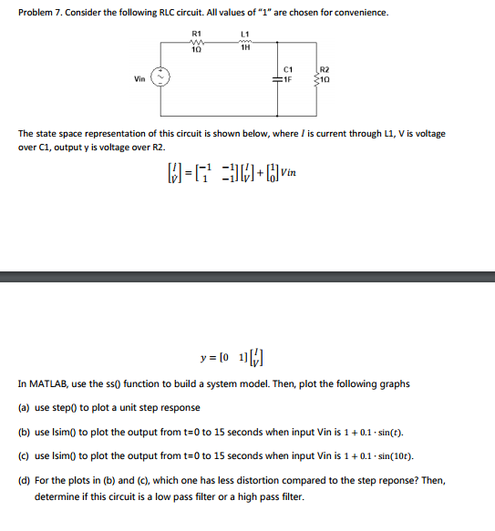 Solved Consider the following RLC circuit. All values of "1" | Chegg.com